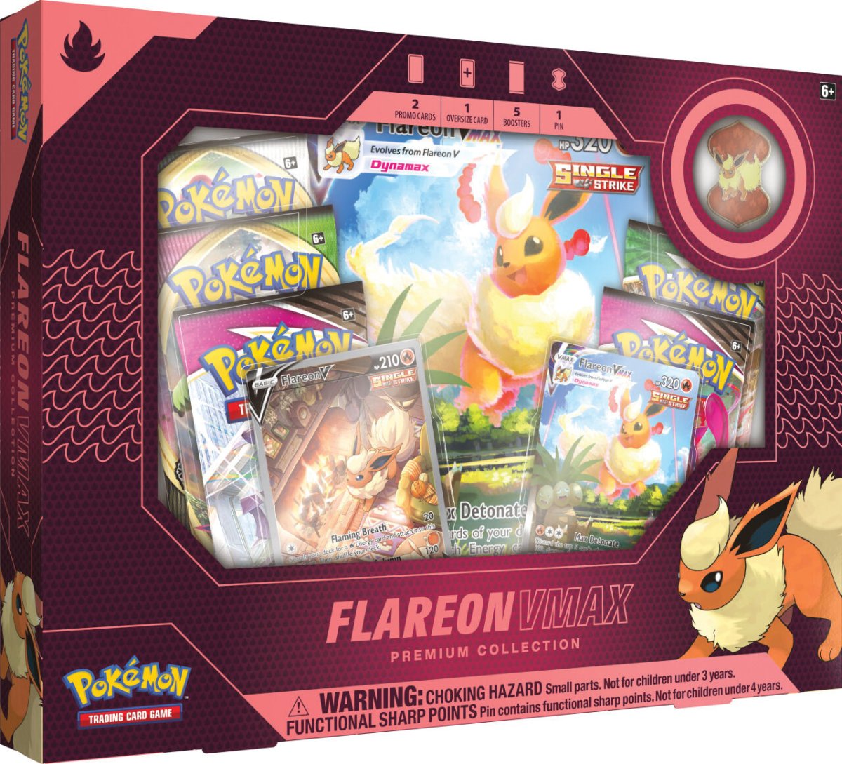 Pokemon Vmax Box: Flareon Vmax Premium Collection Box - Tins og ...
